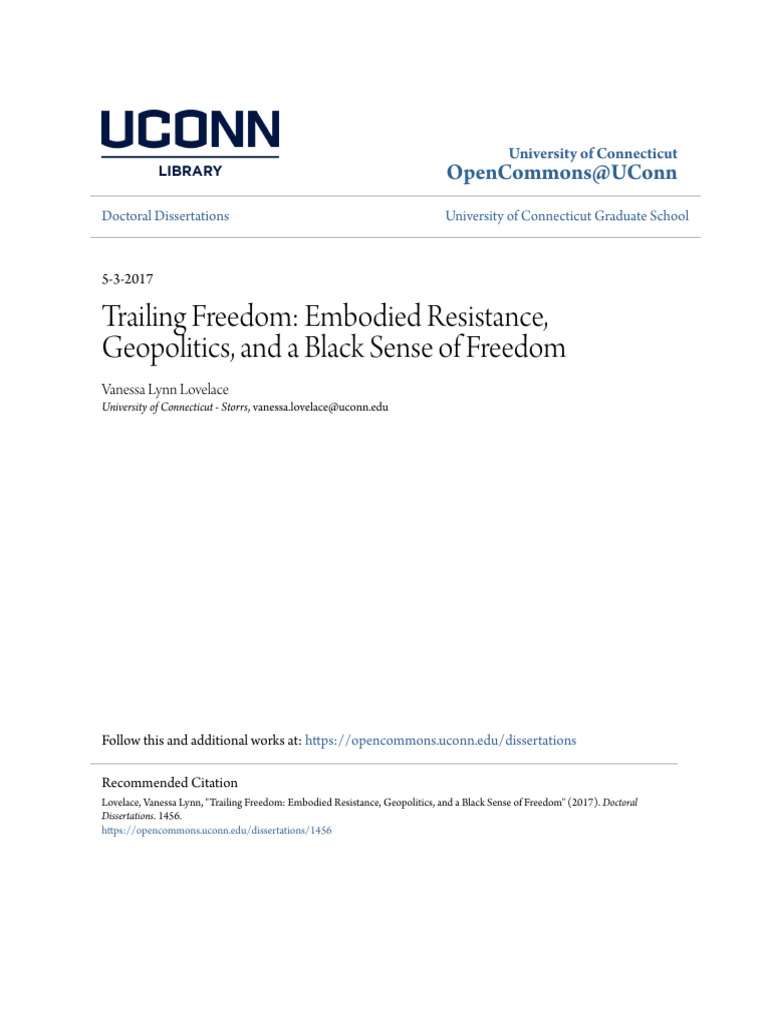 Trailing Freedom - Embodied Resistance Geopolitics and A Black S | PDF ...