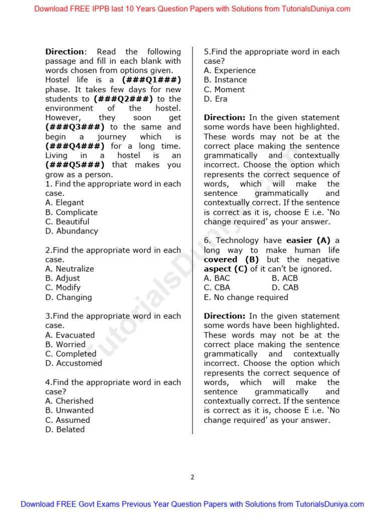 IPPB Executive Set 2 Question Paper | PDF | Interest