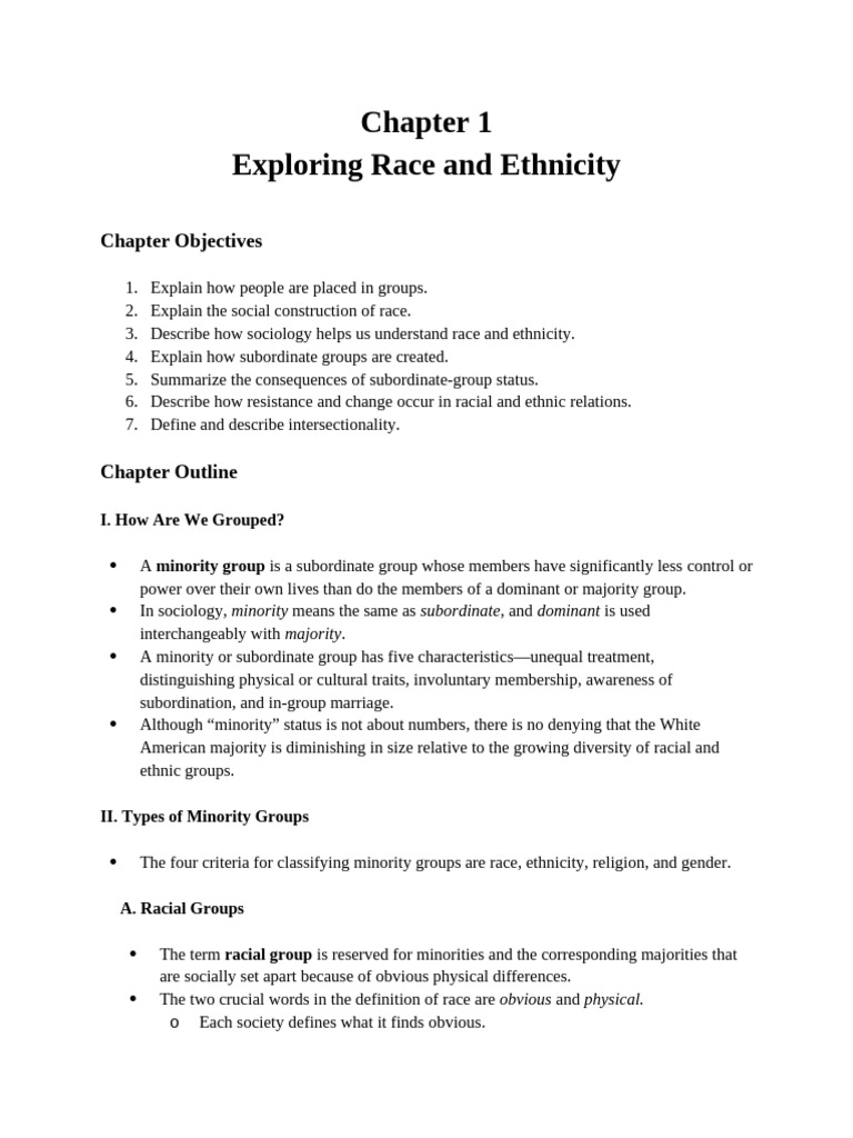 Human Diversity Chapter One Exploring Race and Ethnicity Lecture ...
