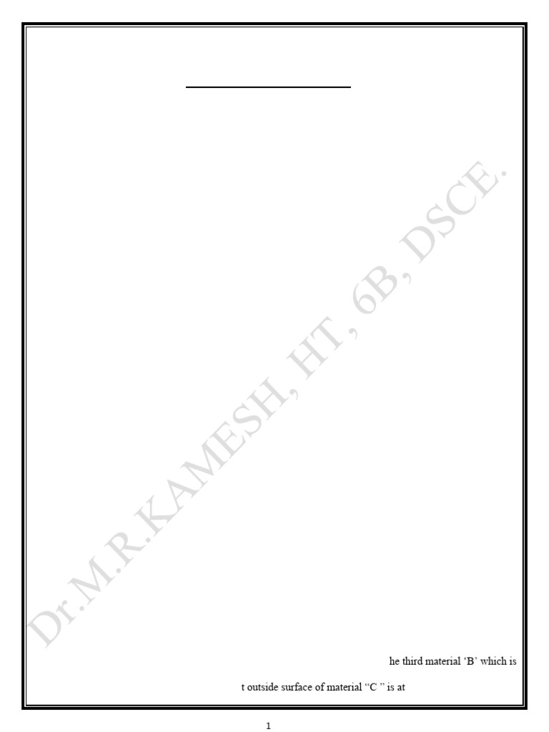 HMT UNIT-I & II 2021-2022 EVEN | PDF | Heat Transfer | Thermal Insulation