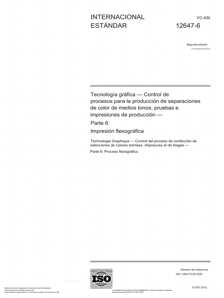 Graphic Technology - Process Control For The Production of - IsO - TC ...