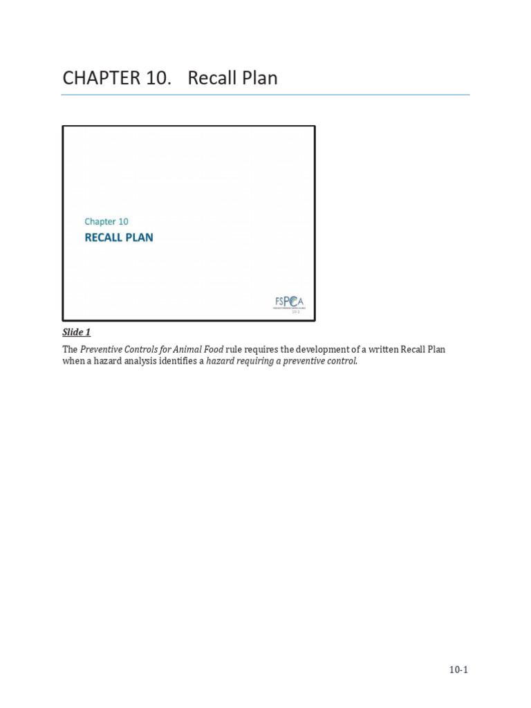 Recall Plan | PDF | Food And Drug Administration