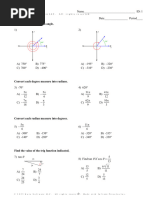 Exact Trig Values Worksheet | PDF | Trigonometry | Angle