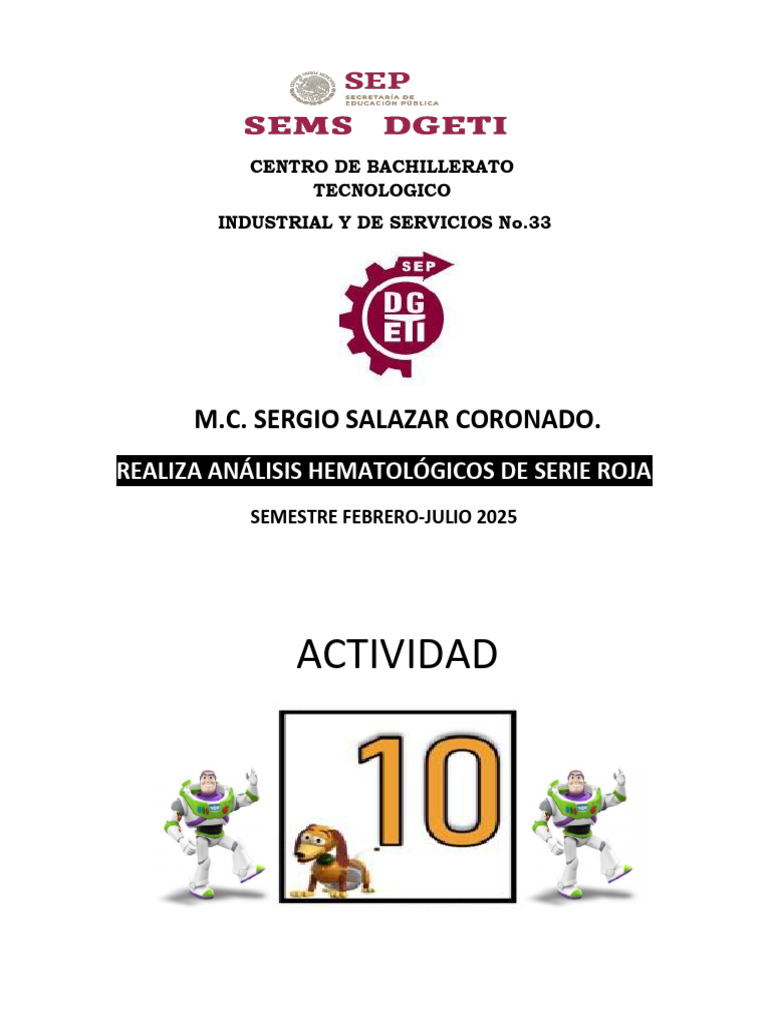 Actividad 10 Serie Roja 2025 Eritopoyesis y Eritrocito 2 | PDF
