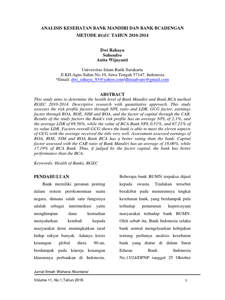 Analisis_Kesehatan_Bank_Mandiri_Dan_Bank | PDF