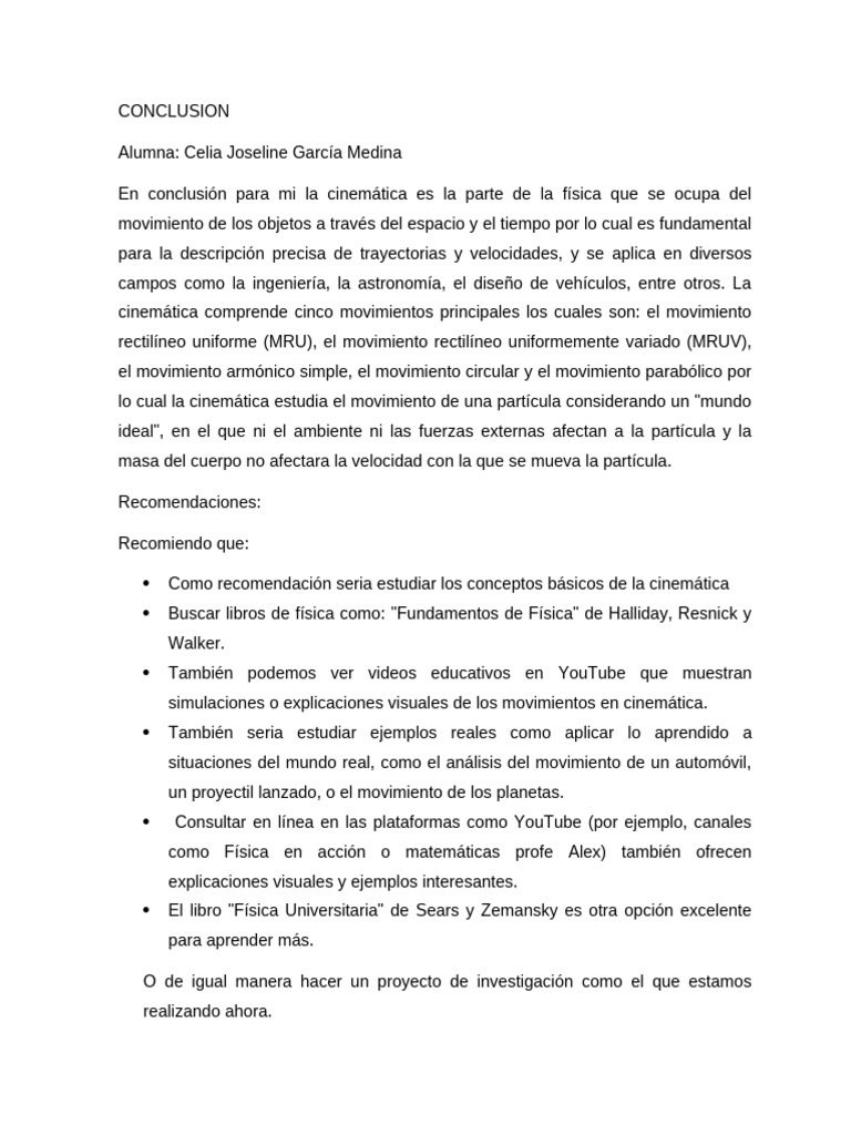 CONCLUSION Celia | PDF