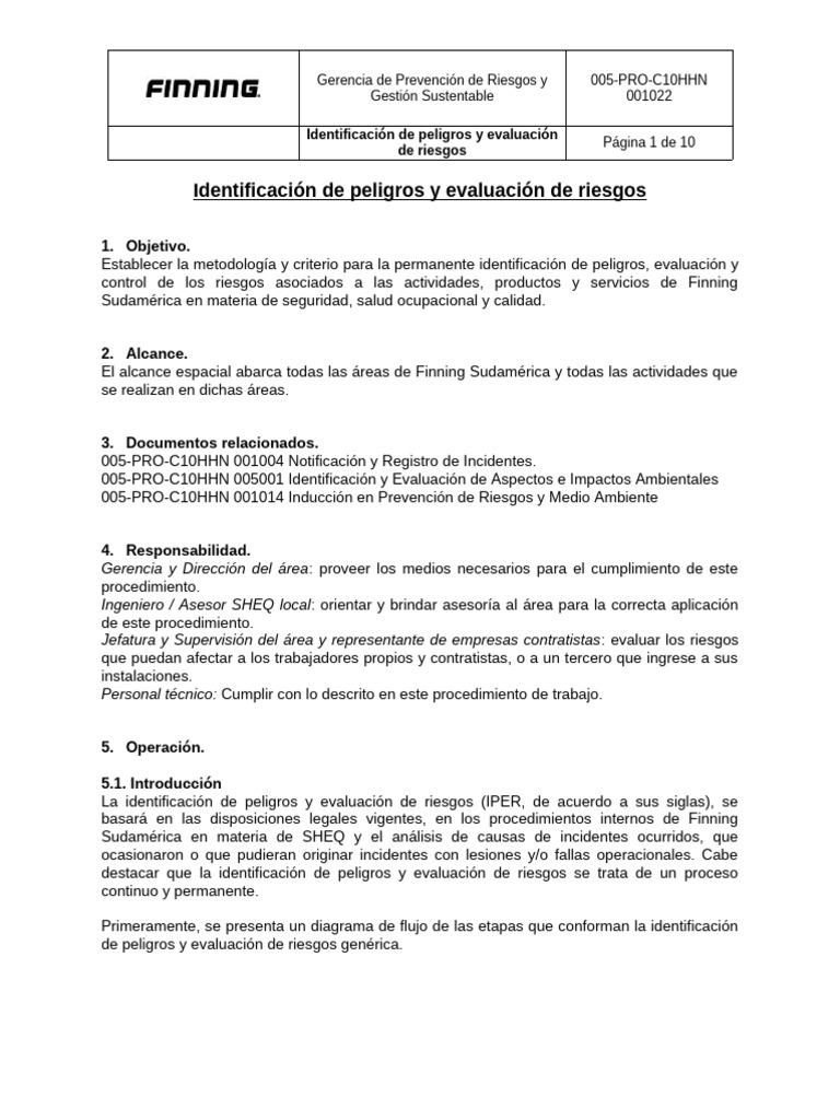 Inventario de Peligros y Evaluaci N de Riesgos | PDF | Riesgo | Evaluación de riesgos