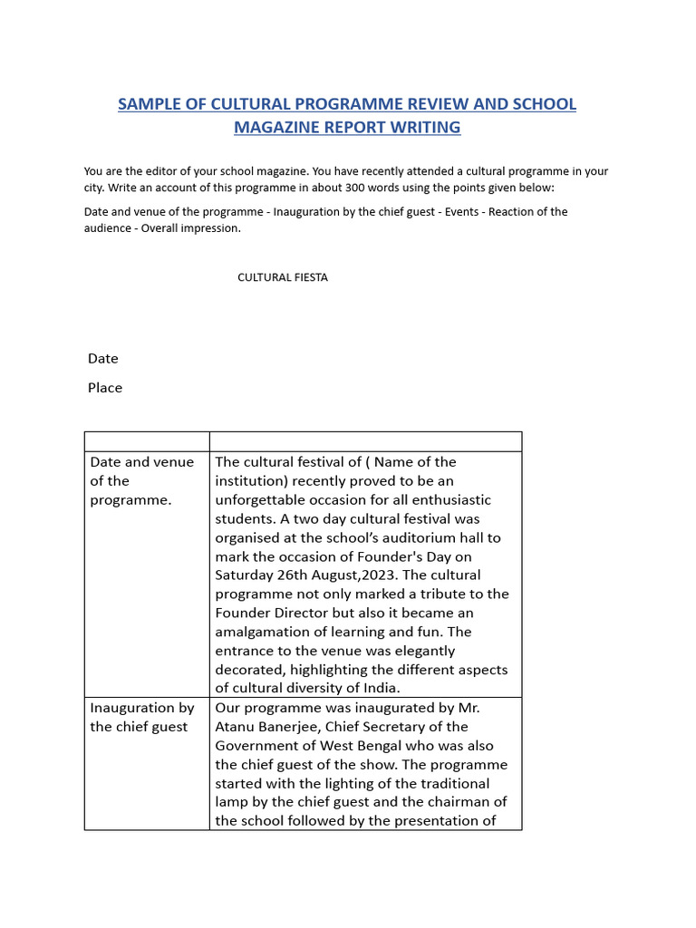 Cultural Review 1 | PDF