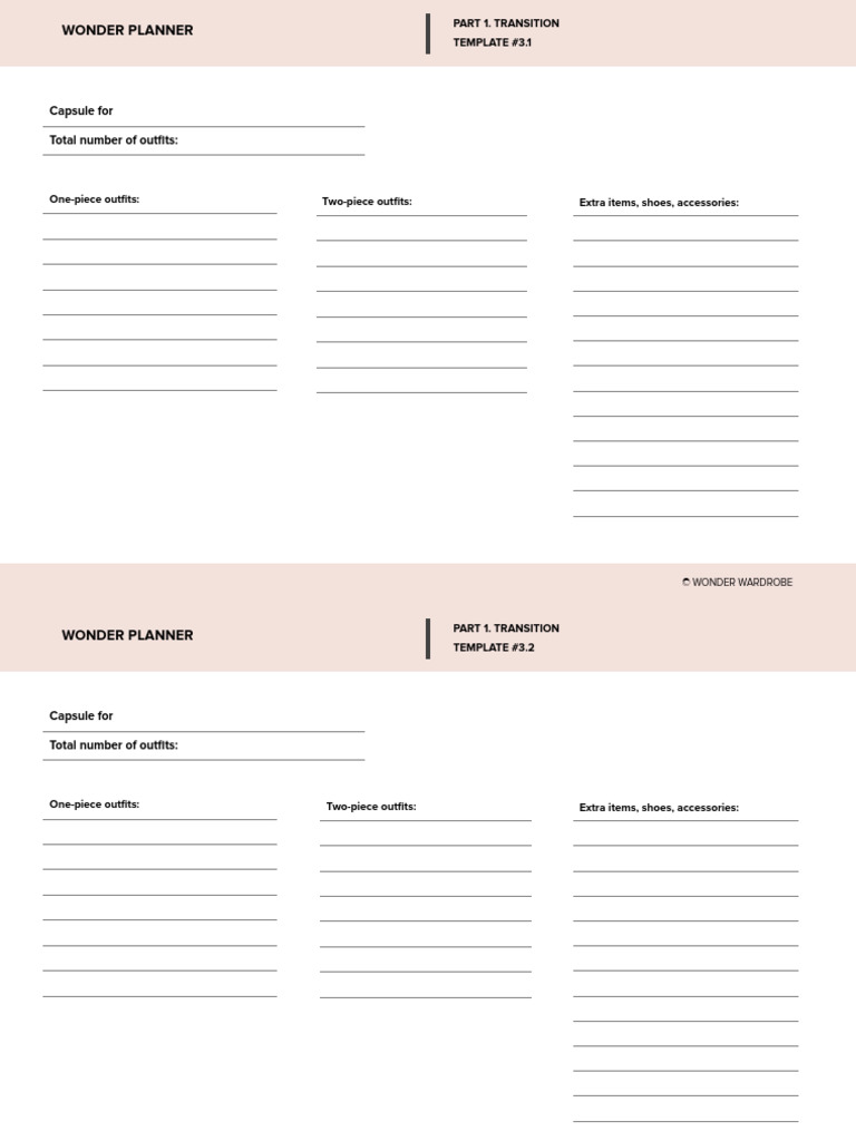 Wardrobe Planner #3 PDF | PDF