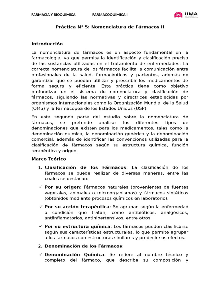 Práctica N ANTUNEZ | PDF | Farmacología | Farmacia