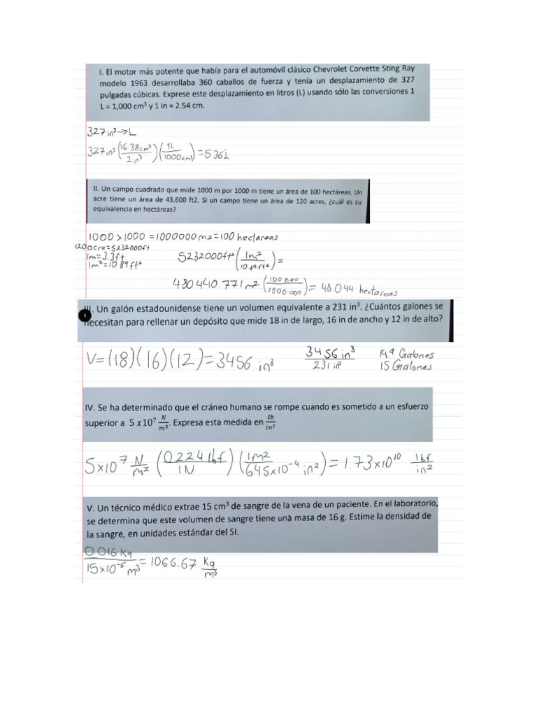 Ejercicios de Conversiones 1 | PDF