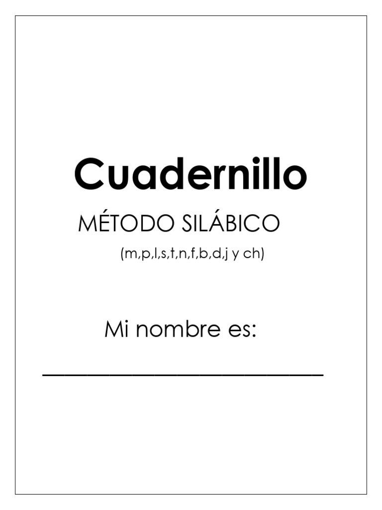 Cuadernillo de Ejercicios Silábicos | PDF