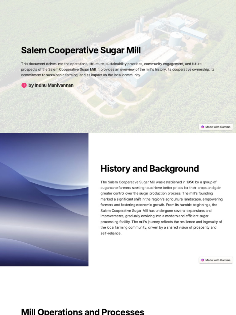 Salem Cooperative Sugar Mill Overview | PDF | Sustainable Agriculture ...