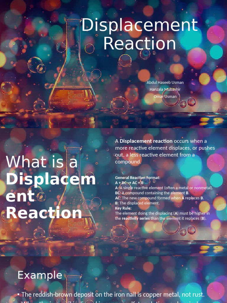 Understanding Displacement Reactions | PDF | Chemical Reactions | Iron