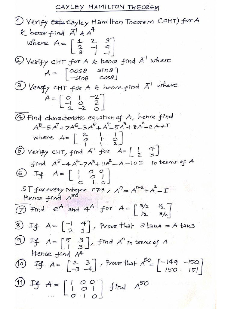 QB - Cayley Hamilton Theorem | PDF