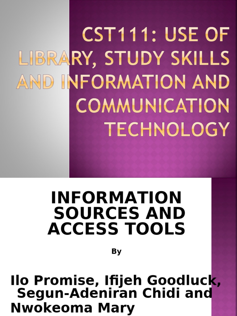 CST 111 - Information Sources (LATEST) | PDF | Microform | Books