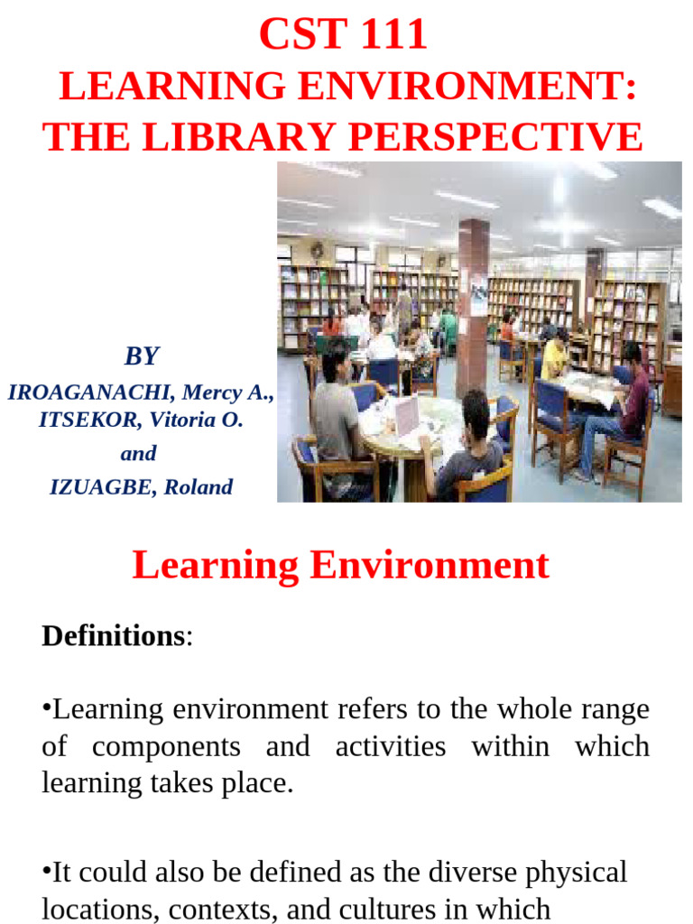 CST 111 - Learning Enviroment 2021 | PDF | Learning | Libraries