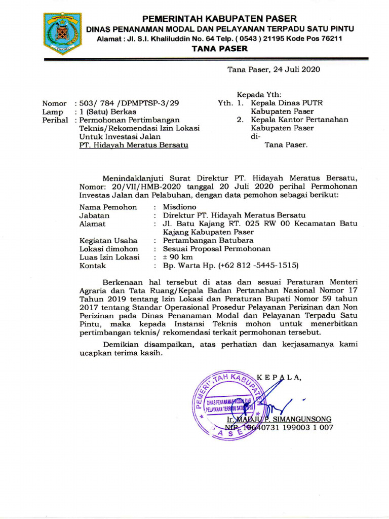 Permintaan Pertek 784 Pdf