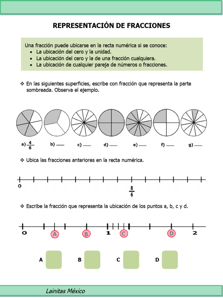 Fracciones en La Recta Numerica | PDF