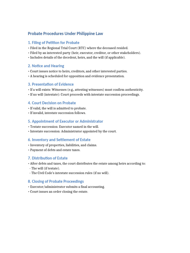 Probate_Procedures_Philippines | PDF