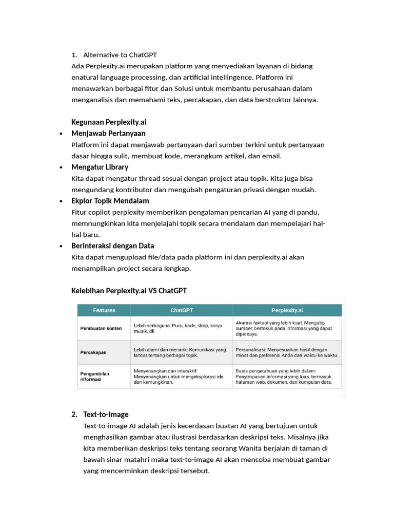 Alternatif AI: Perplexity.ai dan Google Slides | PDF