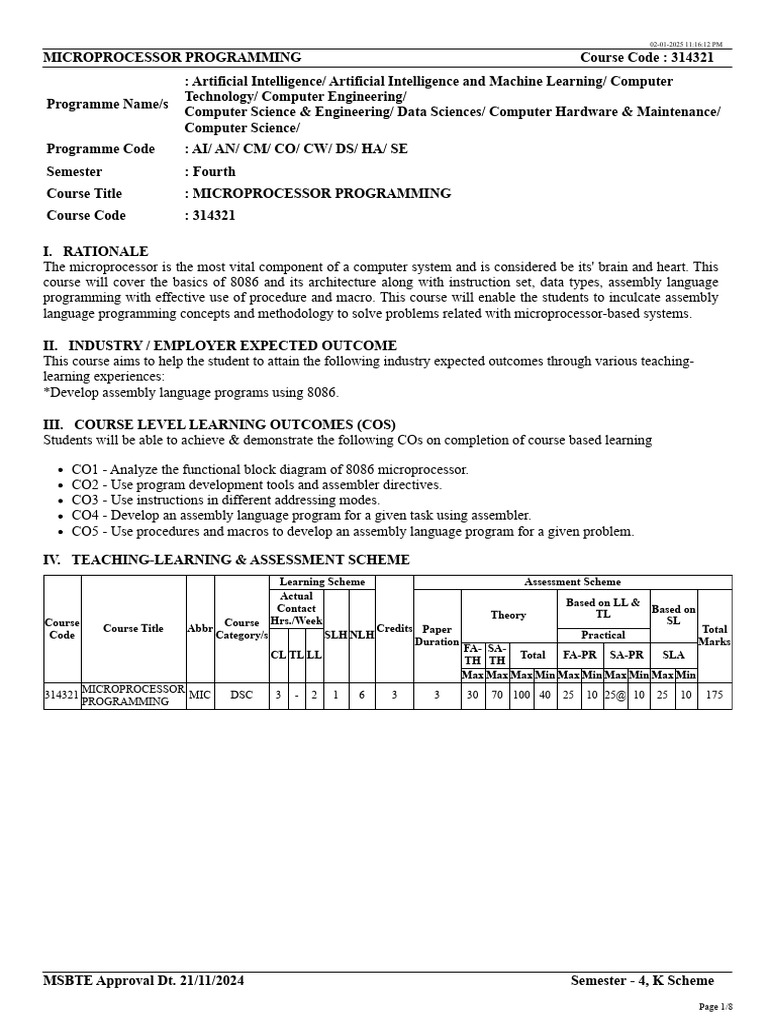 Microprocessor Programming | PDF | Assembly Language | Computer Program