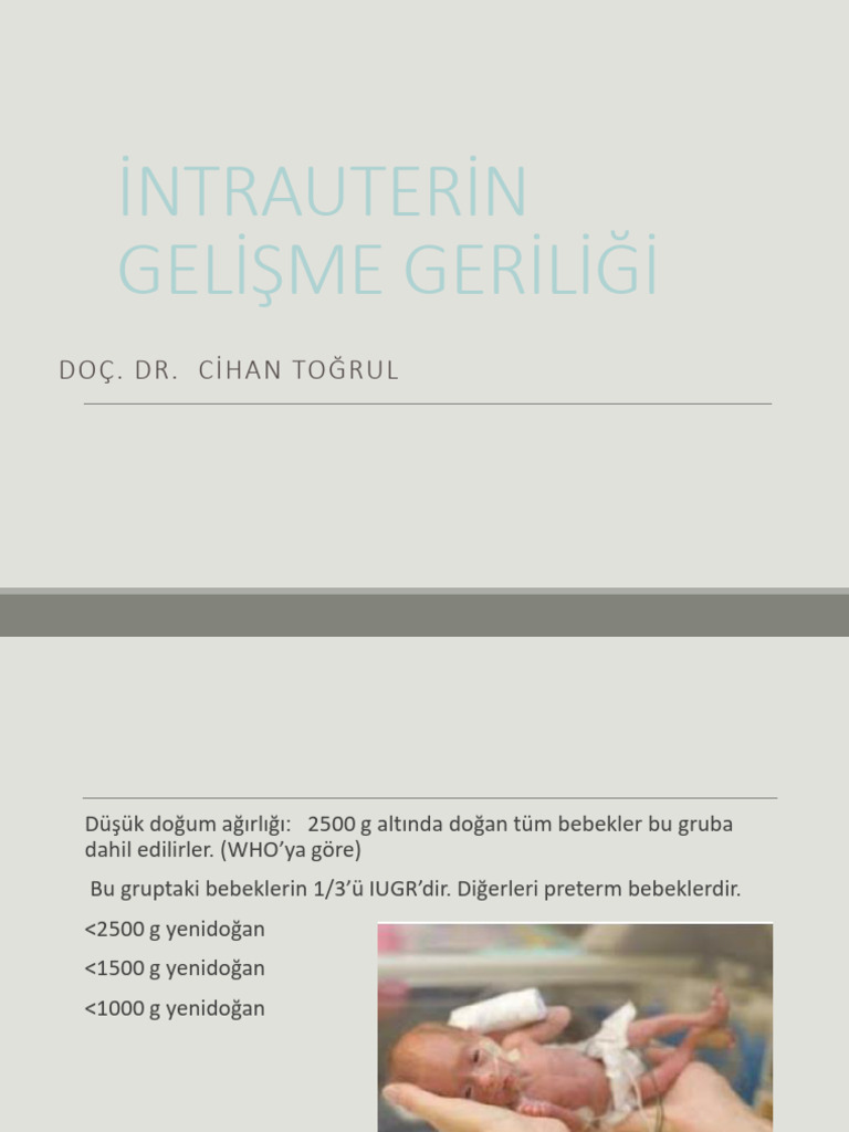 4. İntrauterin Gelişim Geriliği | PDF