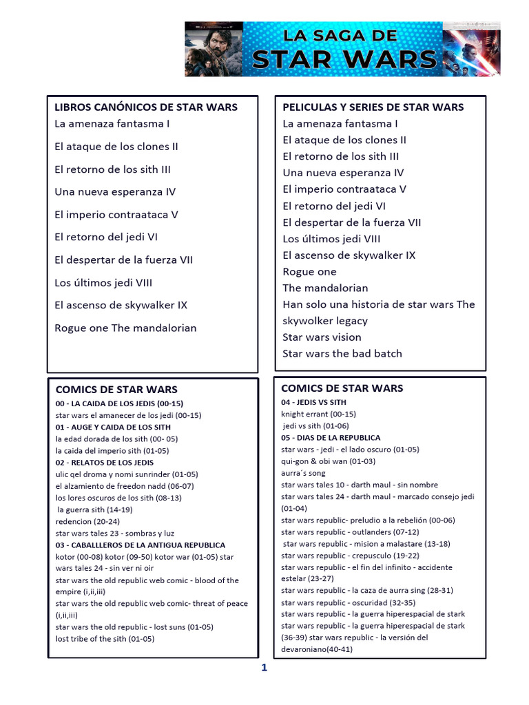 Guía Completa de Star Wars | PDF | Jedi | Sith