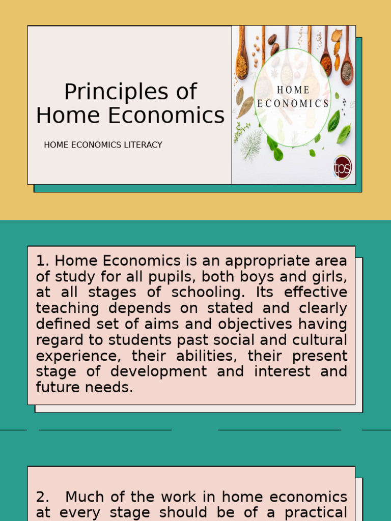 Overview of Home Economics Principles | PDF | Textiles | Teachers