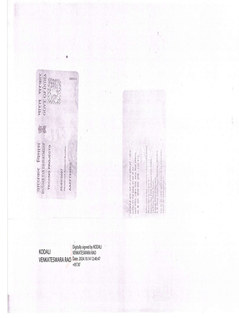 Techno Pan Card | PDF