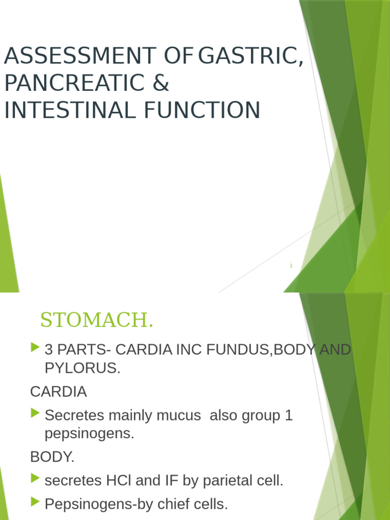 Assessment of Gastric, Pancreatic, Intestinal Functions-Year 3 | PDF ...