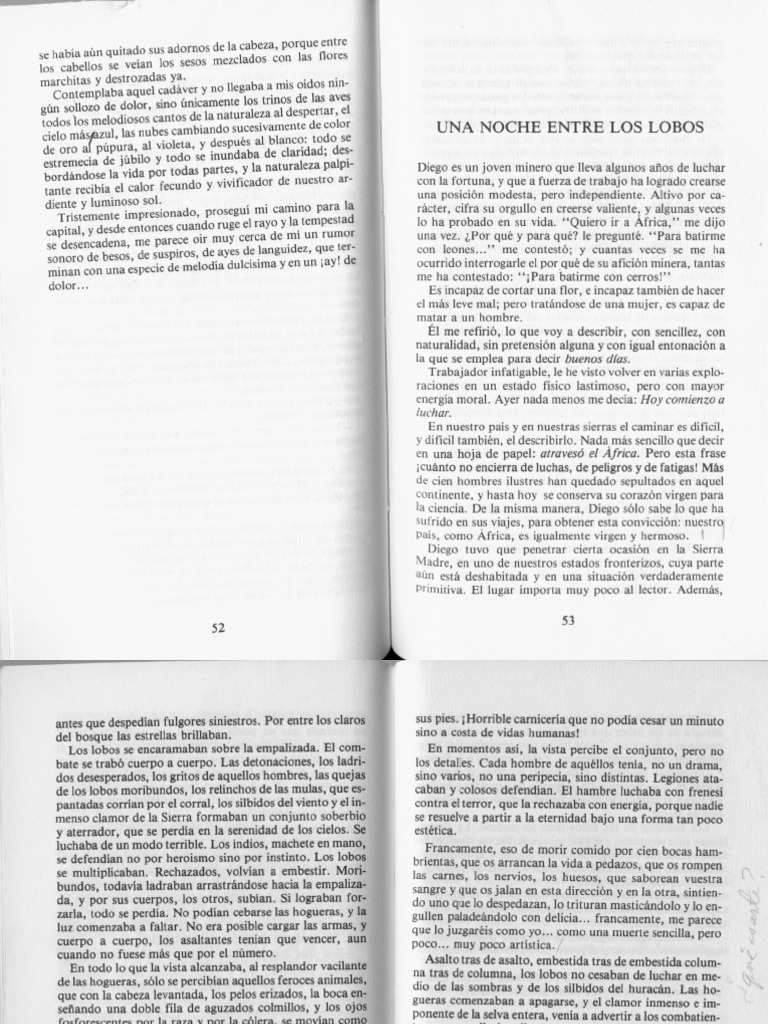 Una Noche Entre Lobos - Pedro Castera (Las Minas y Los Mineros) | PDF