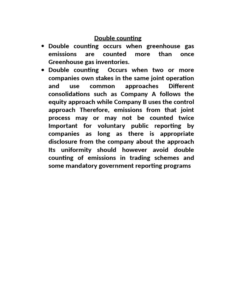 Understanding Double Counting in Emissions | PDF