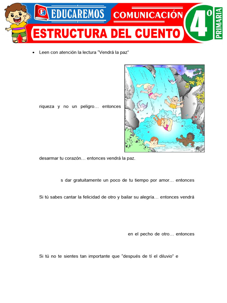 Estructura Del Cuento Para Cuarto Grado De Primaria Pdf Cielo Amor