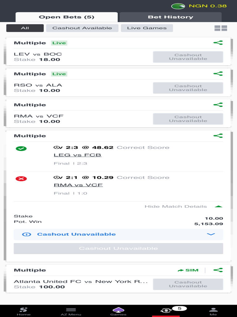 Open Bets SportyBet | PDF