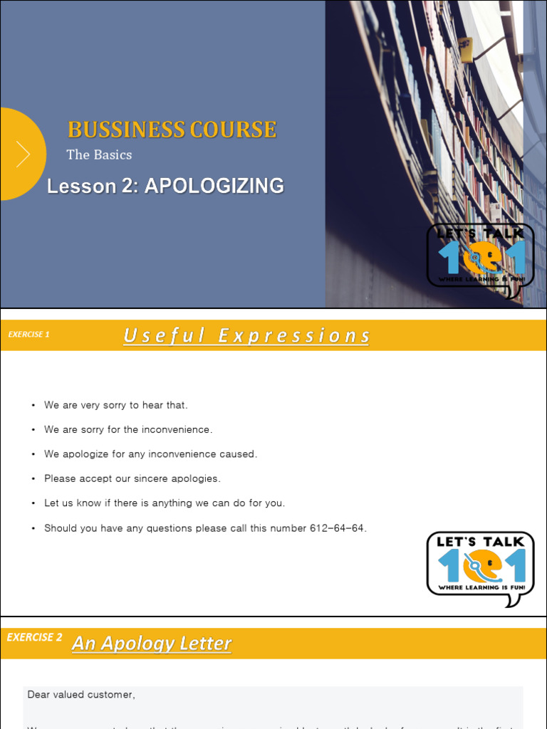 Lesson 2 Apologizing | PDF
