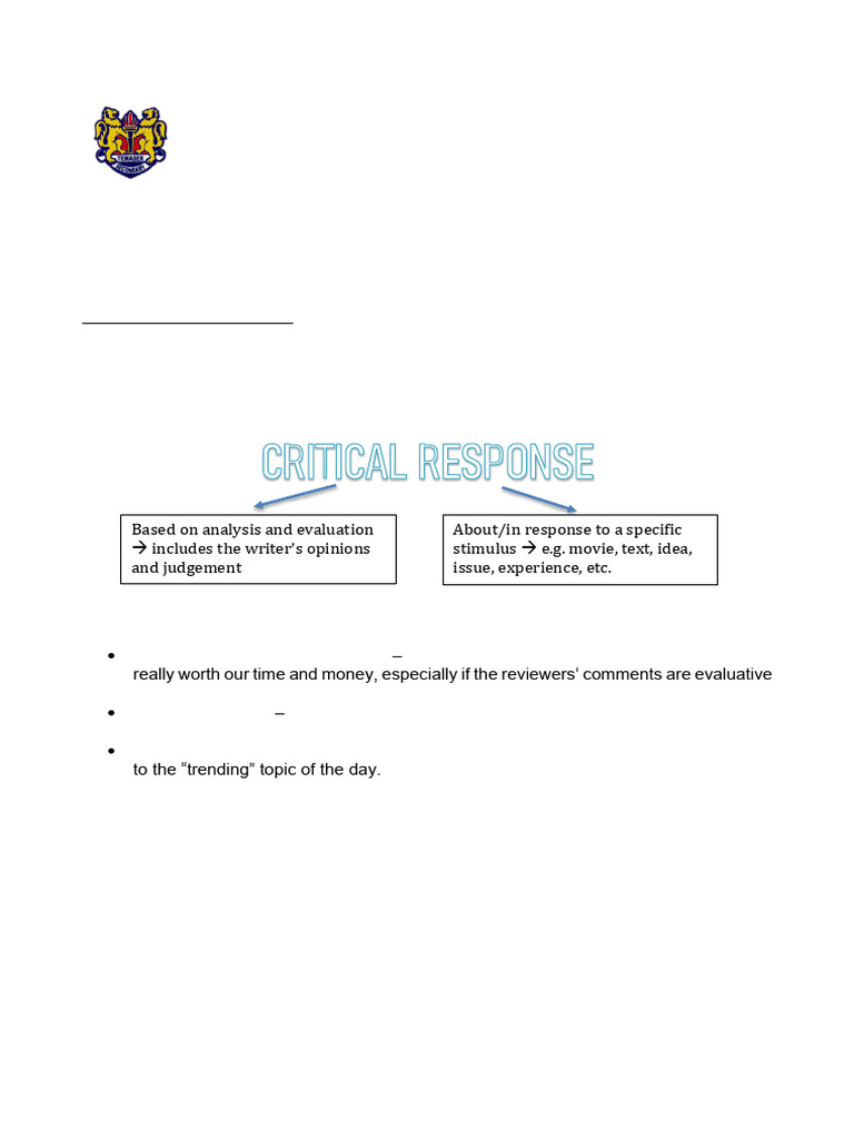 Crafting a Critical Response to Media | PDF | Adverb | Verb