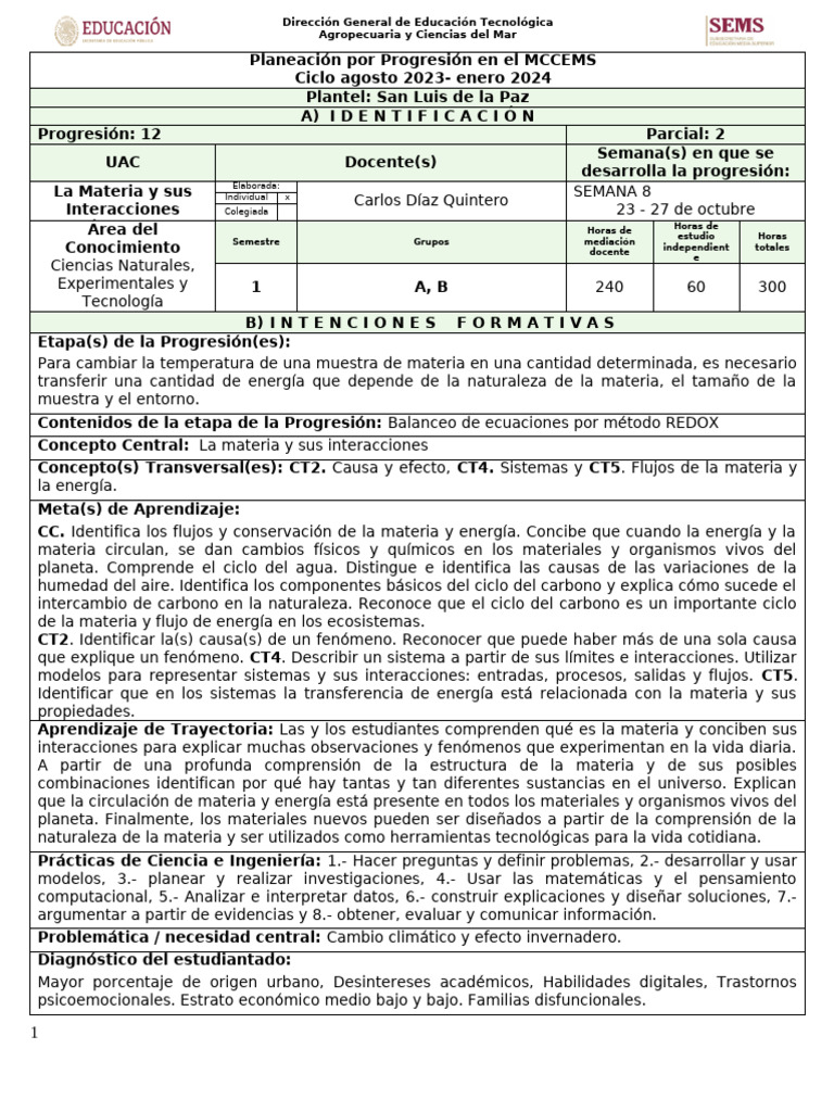 Progresión 12 | PDF | Importar | Naturaleza