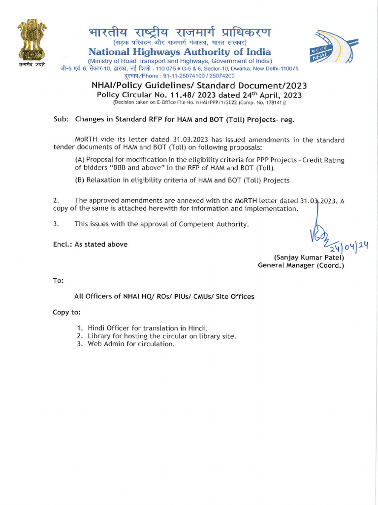 Policy Circular No - 11-48 | PDF