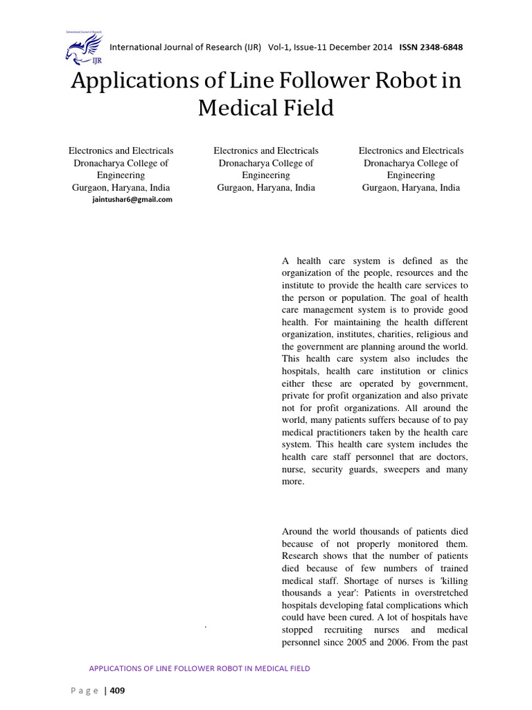 Applications of Line Follower Robot in M-103666138 | PDF | Computer Engineering | Electronics