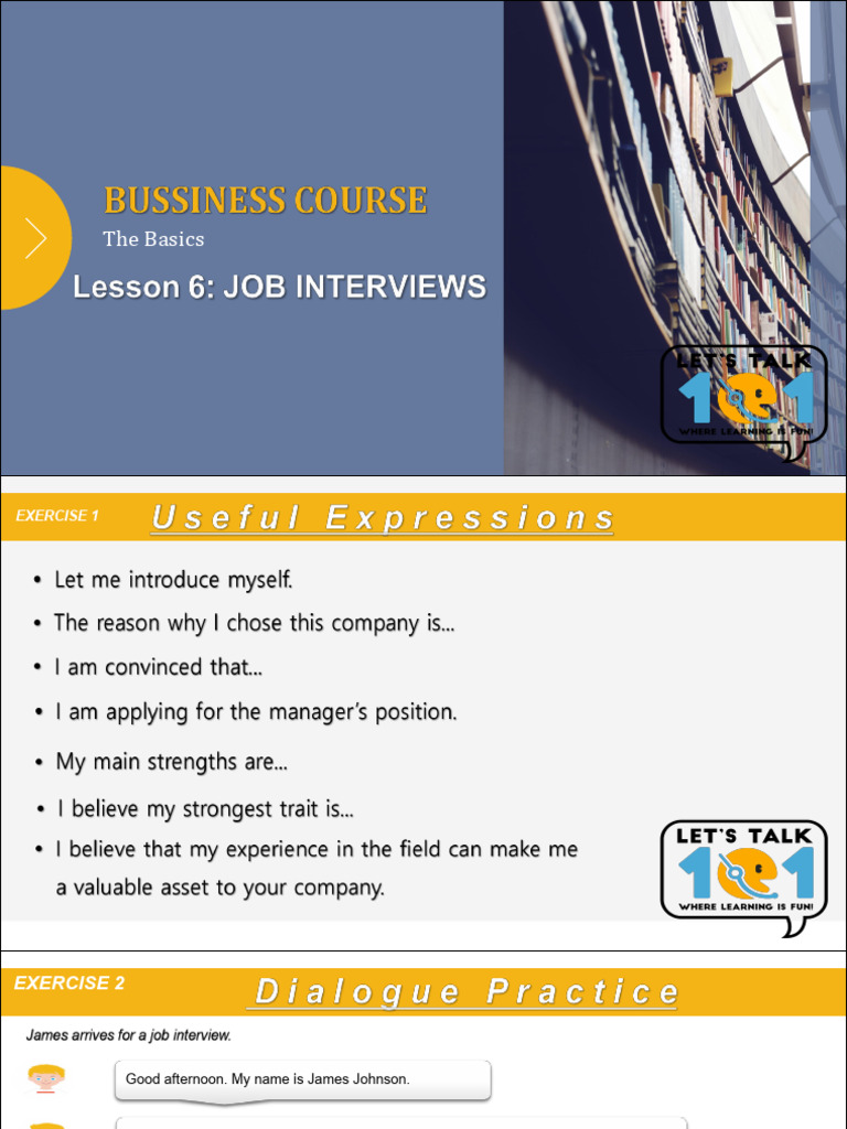 Lesson 6 Job Interview | PDF