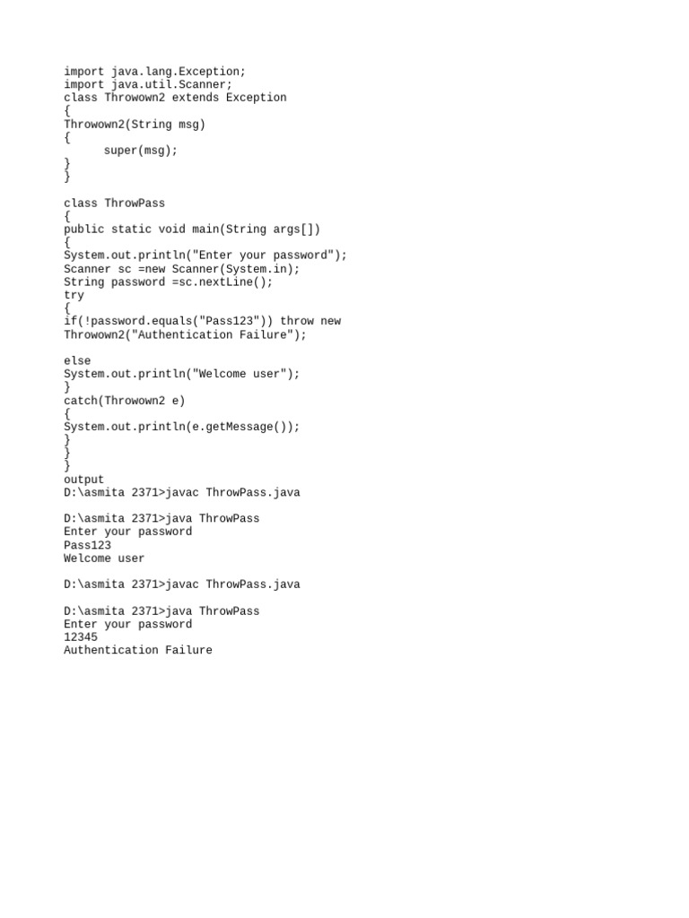 Java Password Authentication Example | PDF