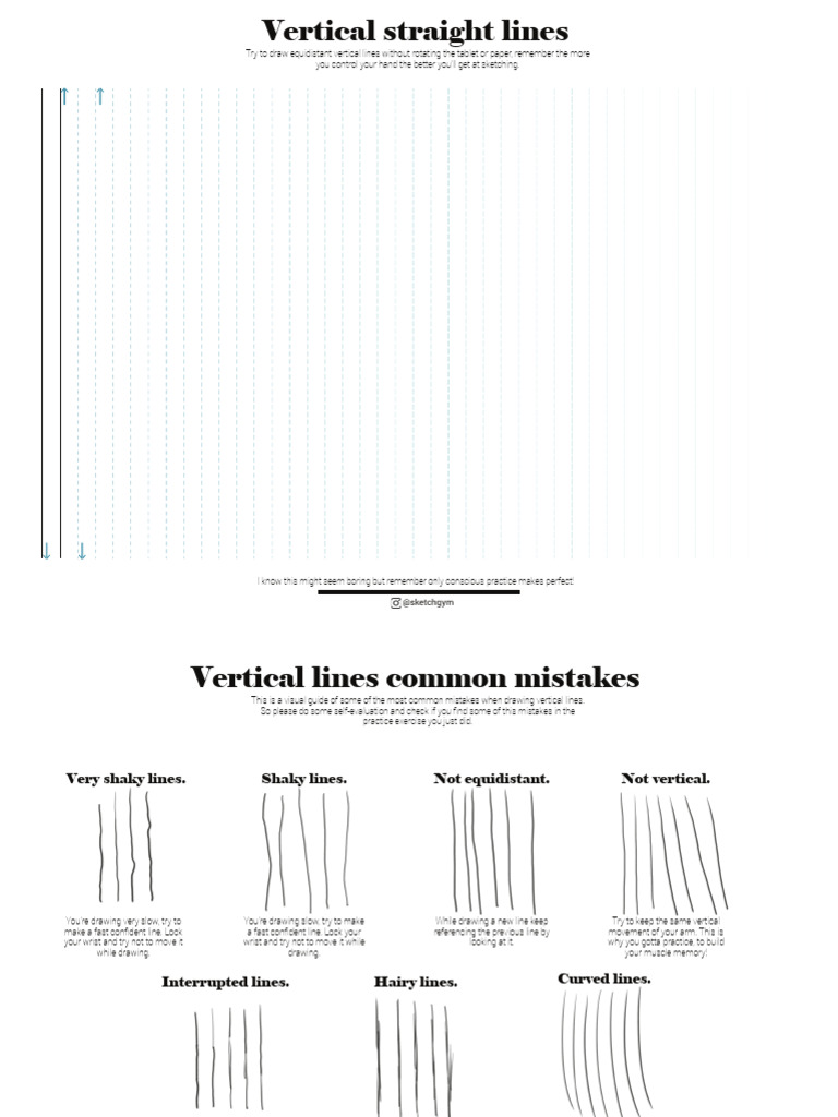 Straight Lines Practice Templates | PDF | Arm | Musculoskeletal System