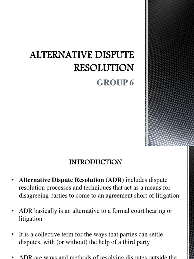 Group 6 | PDF | Alternative Dispute Resolution | Dispute Resolution