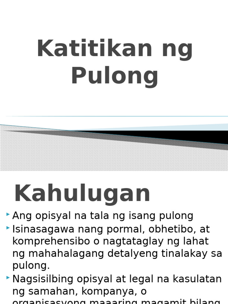 Katitikan ng Pulong | PDF