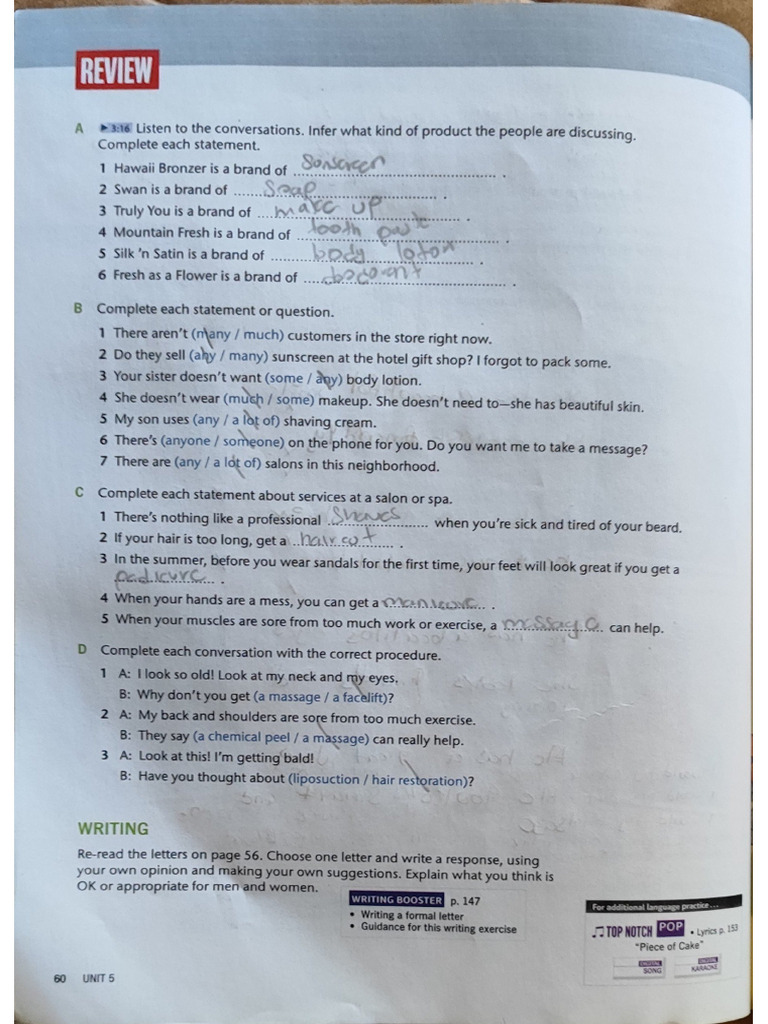 Cruz Angel Workbook Unit5 | PDF