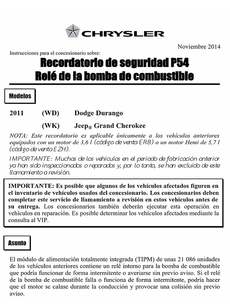 Adaptacion de Rele de Gasolina Chrysler | PDF