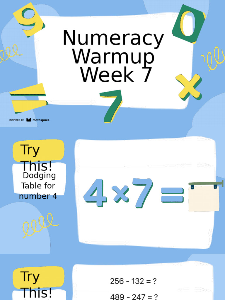 Numeracy Warmup Week 7 | PDF