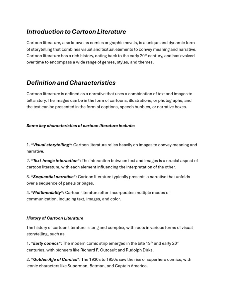 Cartoon Literature | PDF | Comics | Narrative
