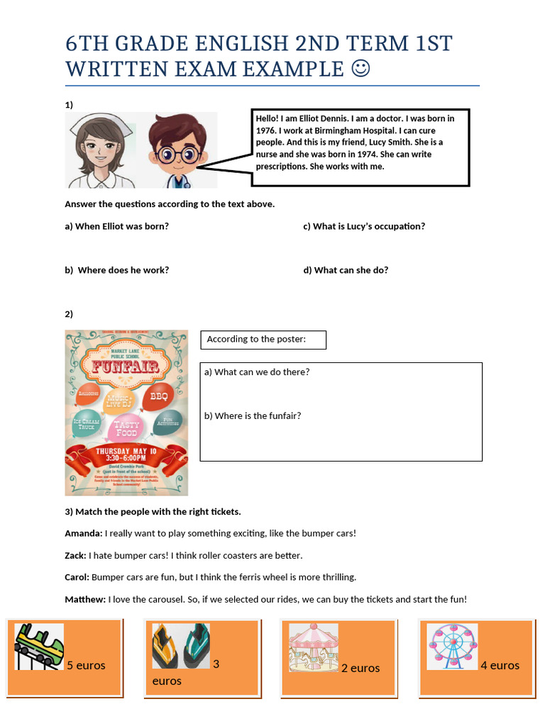 English6thgrade2ndterm1stwr Ex | PDF